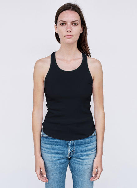 Rib Racerback Tank In Black