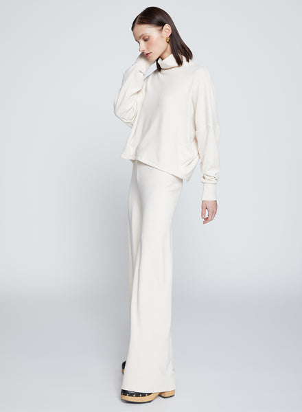 Honeyluxe Flatback Rib Dropped Dolman Top in Cream – shopstateside.us